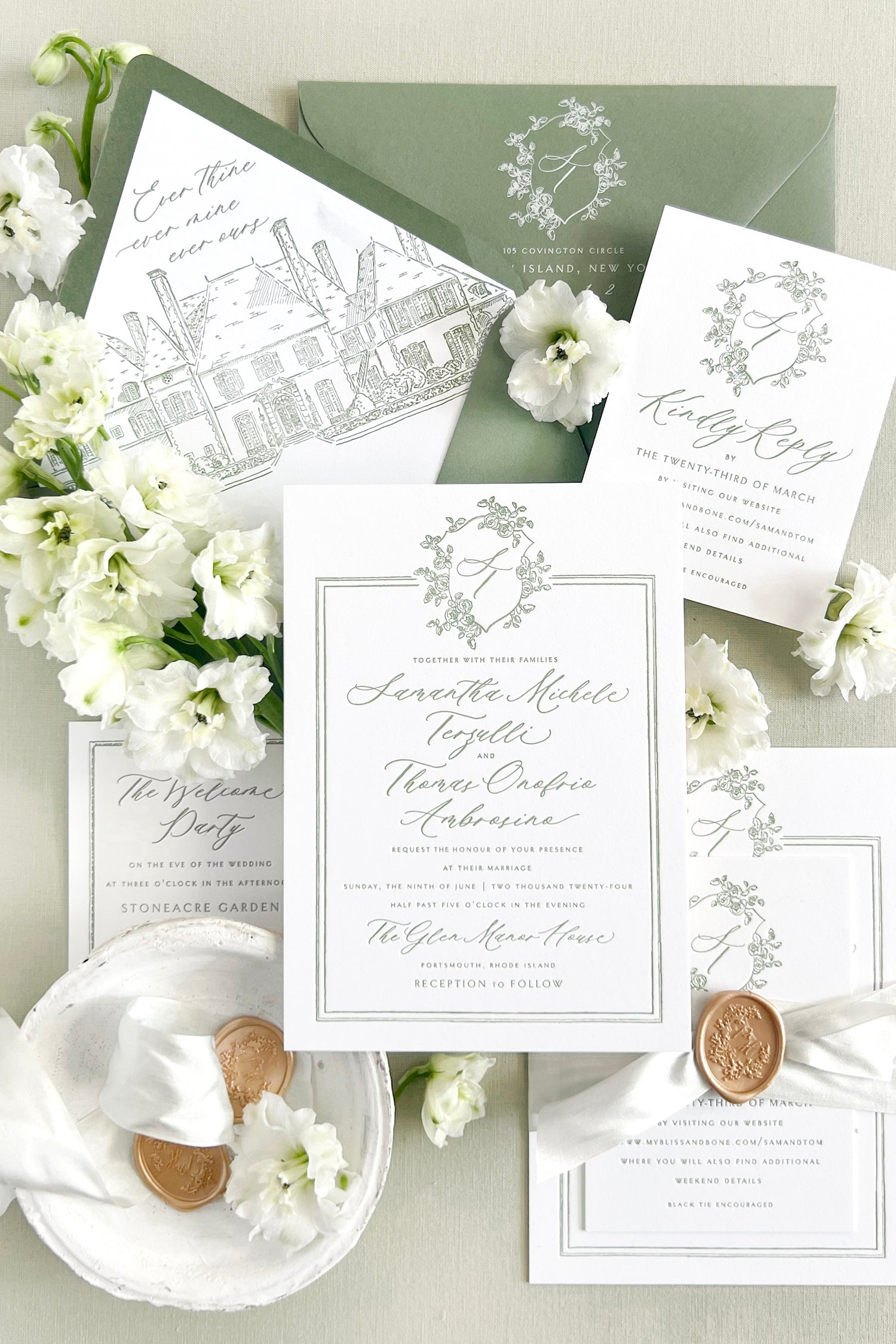 Hand Drawn Venue Invitation Envelope Liners – Empress Stationery