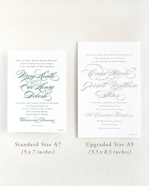 What size is a typical wedding invitation | Beachweddingtips.com