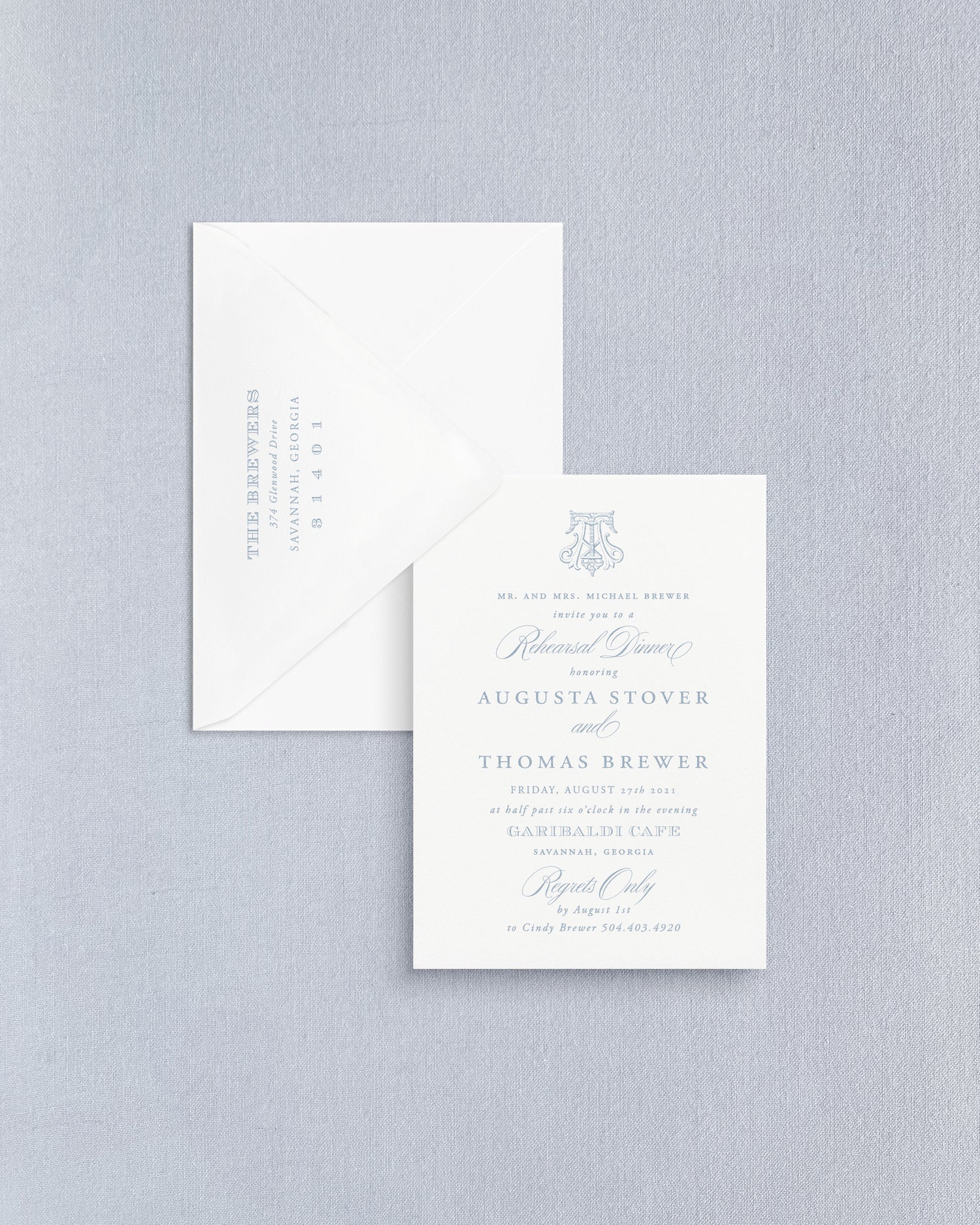 Augusta Rehearsal Dinner Invitation – Empress Stationery