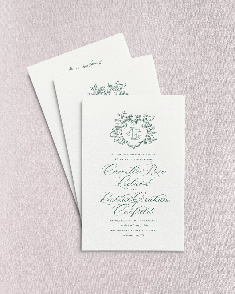 Camille Folded Wedding Programs – Empress Stationery