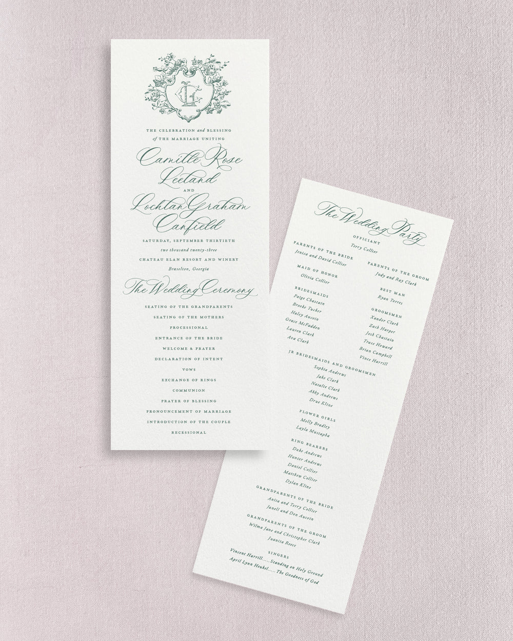 Camille Wedding Programs – Empress Stationery