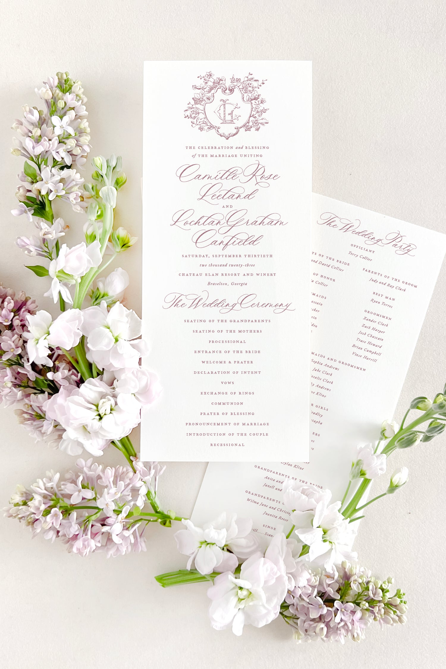 Camille Wedding Programs – Empress Stationery