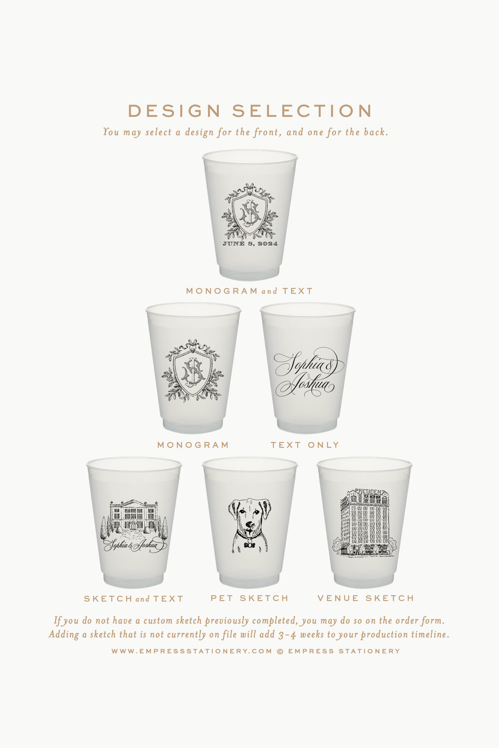 Frosted 12 Ounce Cups, One Color – Empress Stationery