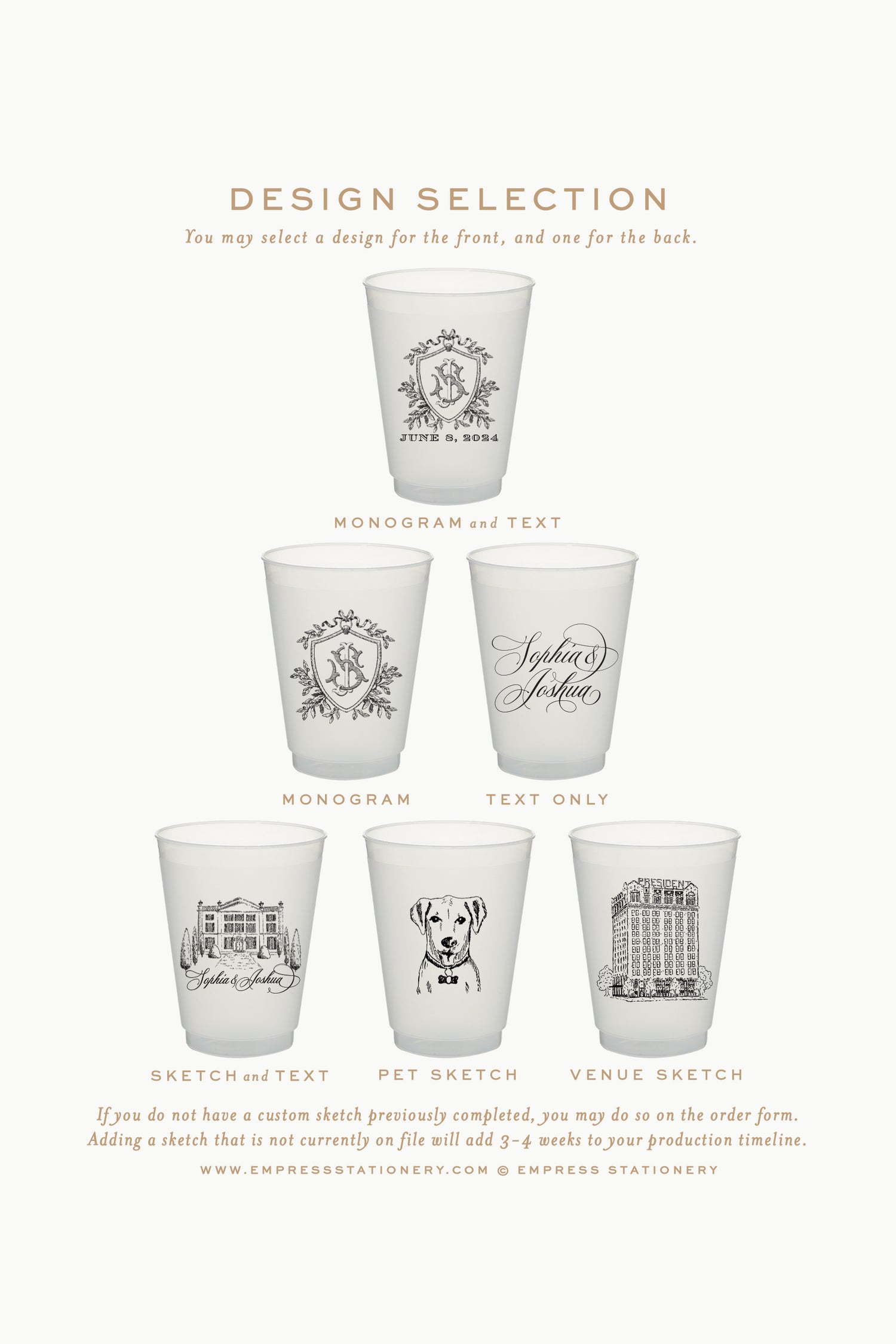 Frosted 12 Ounce Cups, One Color – Empress Stationery