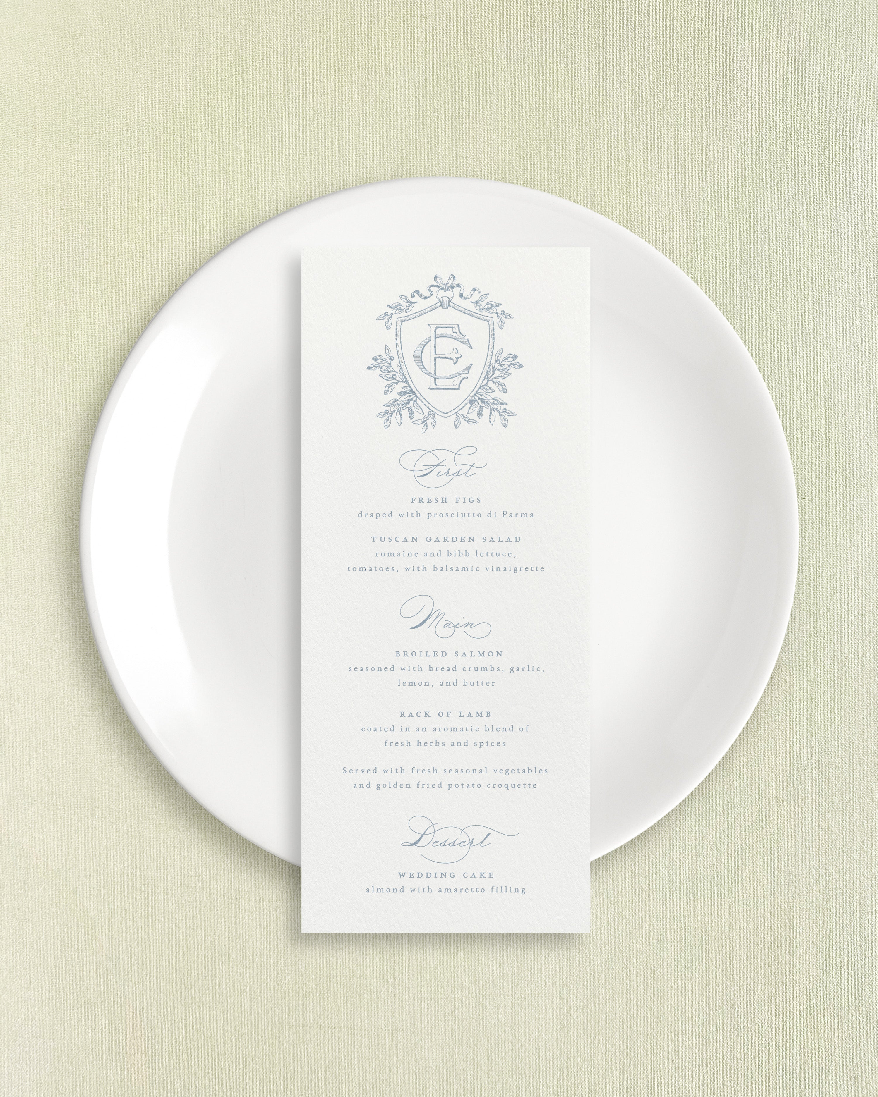 Seated Dinner Menu – Empress Stationery