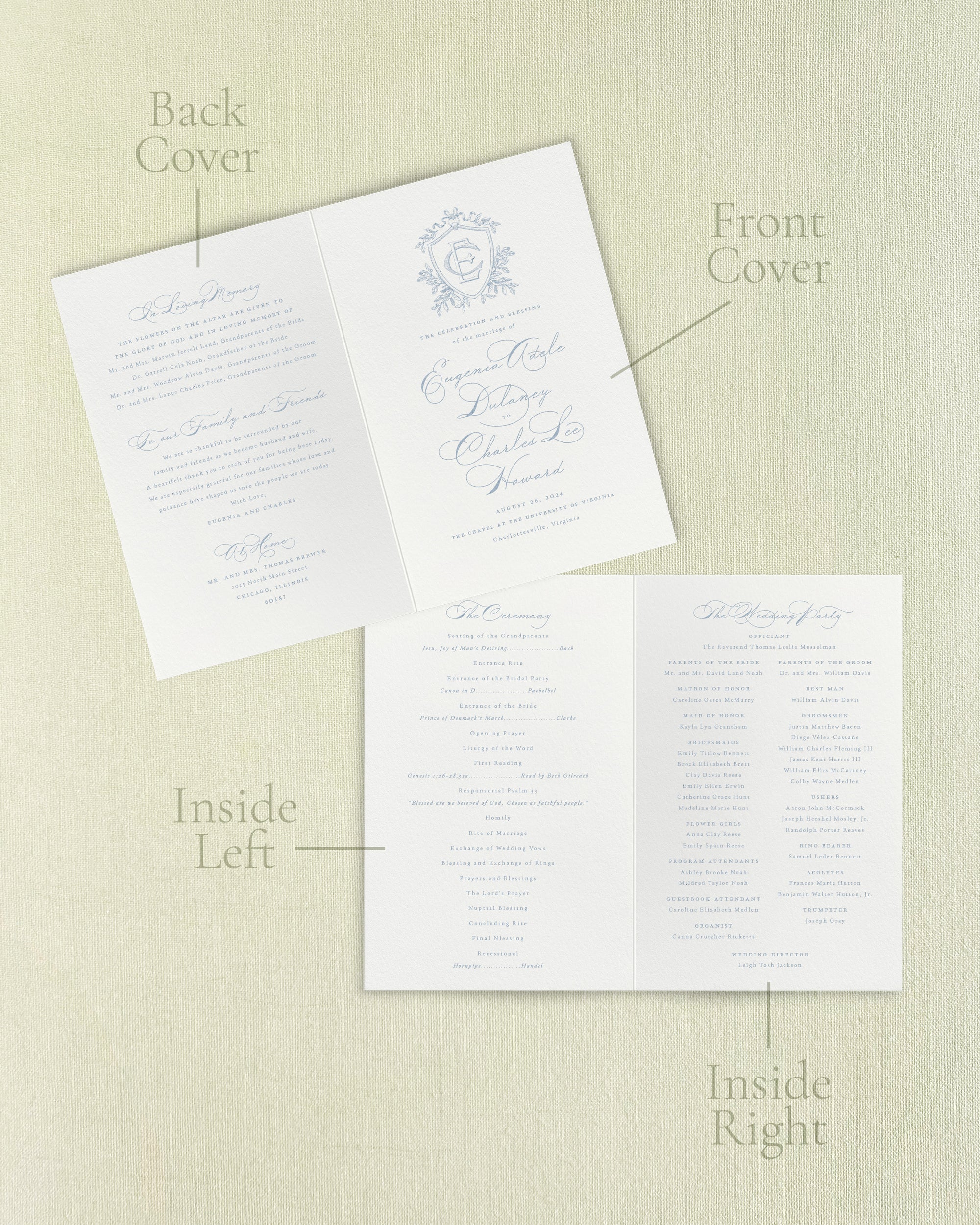 Eugenia Folded Wedding Programs – Empress Stationery