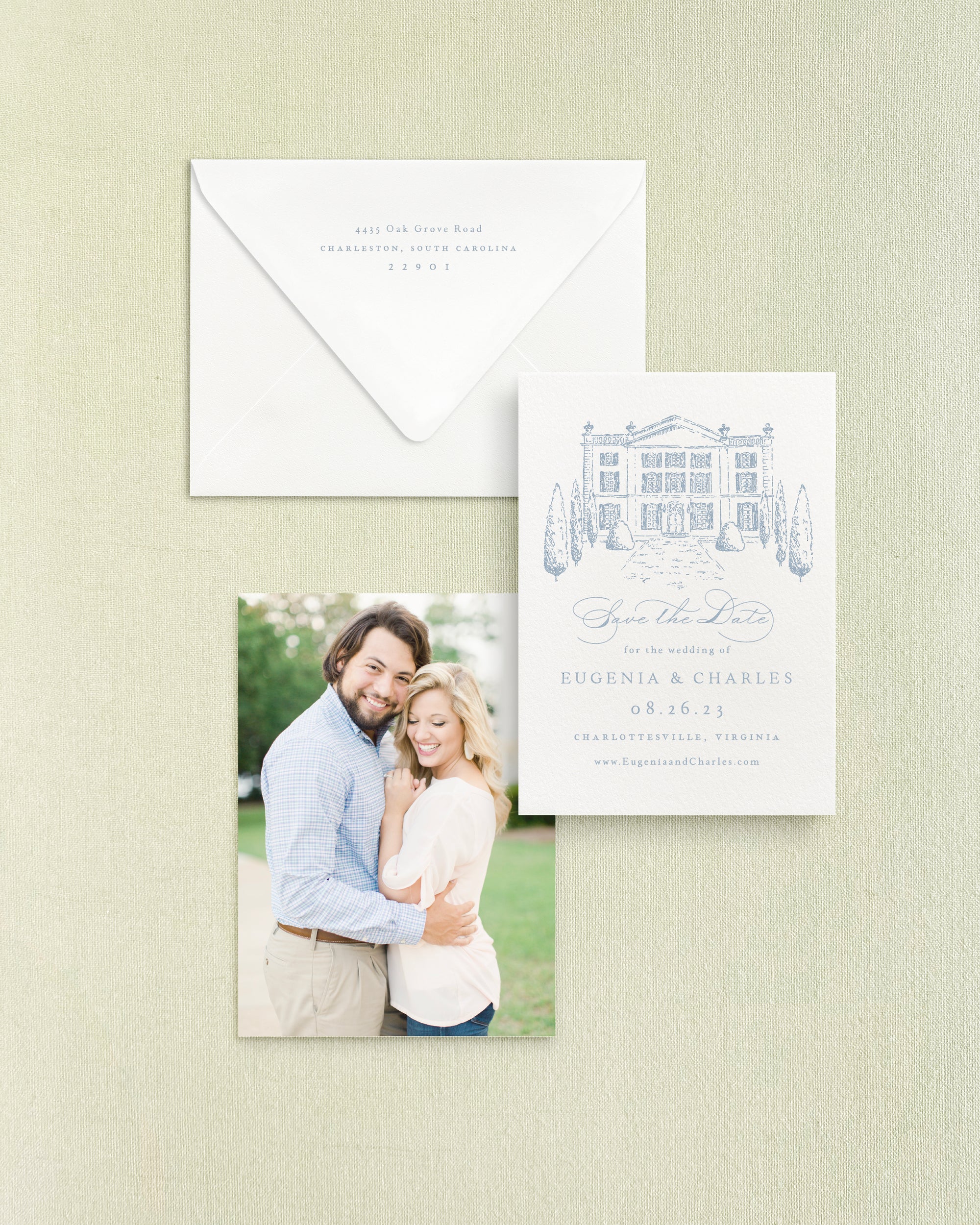 Eugenia Vertical Save the Date No. 5 - Ft. Hand Drawn Venue – Empress ...