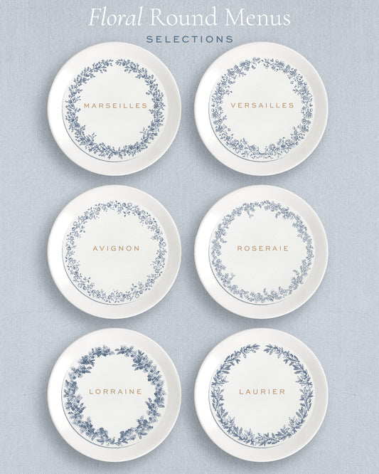 Round Dinner Menus – Empress Stationery