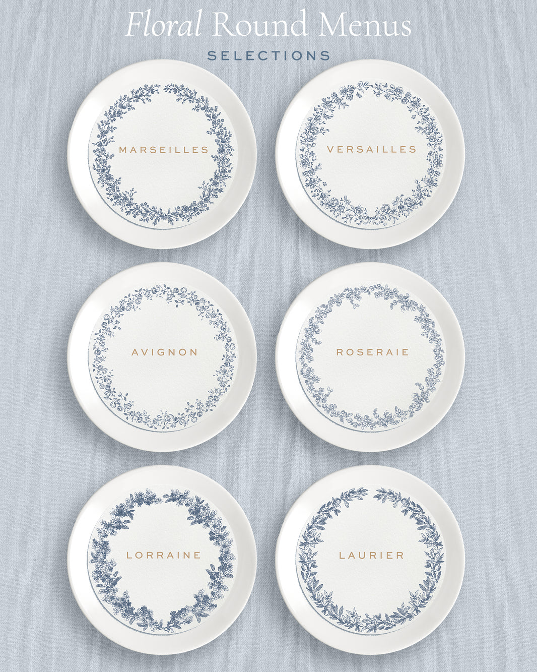 Round Dinner Menu – Empress Stationery