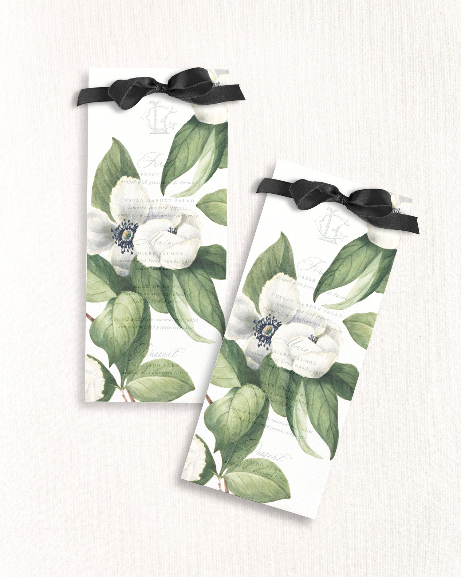 Botanical Vellum Overlay for Menus – Empress Stationery