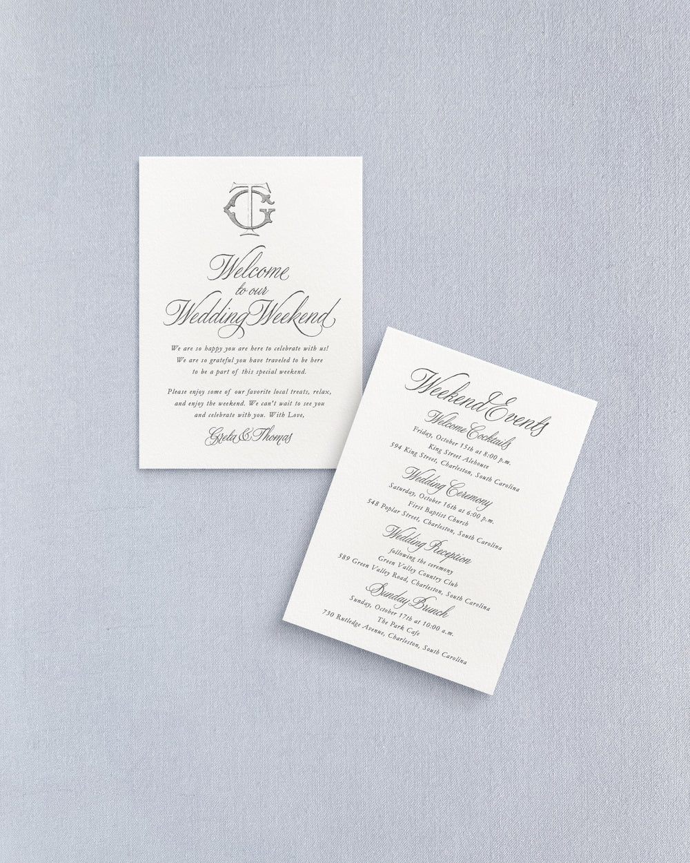 Greta Weekend Welcome and Itinerary – Empress Stationery