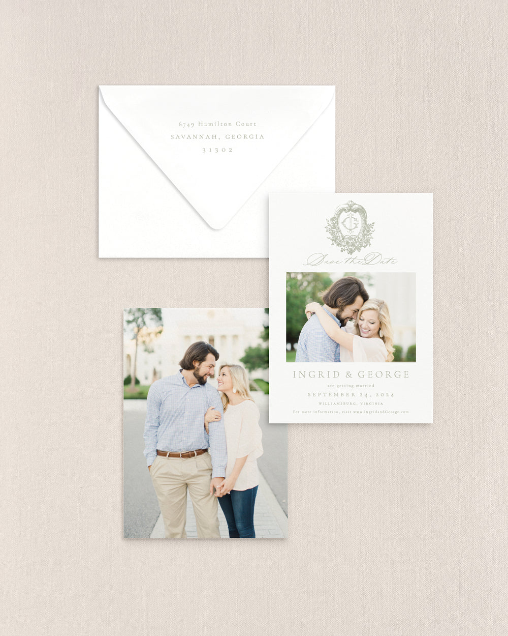 Ingrid Vertical Save the Date No. 3 - Ft. Photo Front – Empress Stationery