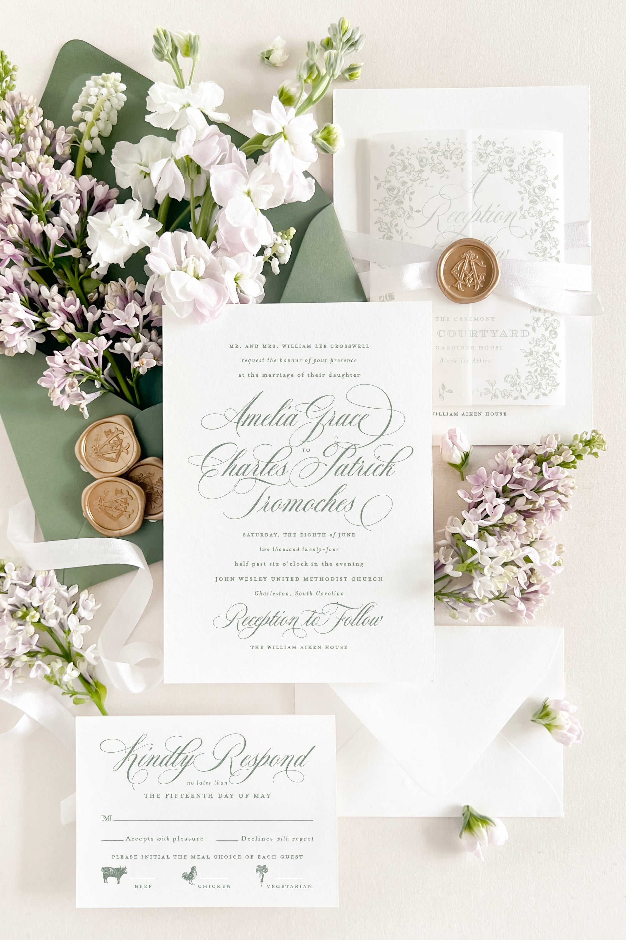 Floral Arch Vellum Cover – Empress Stationery