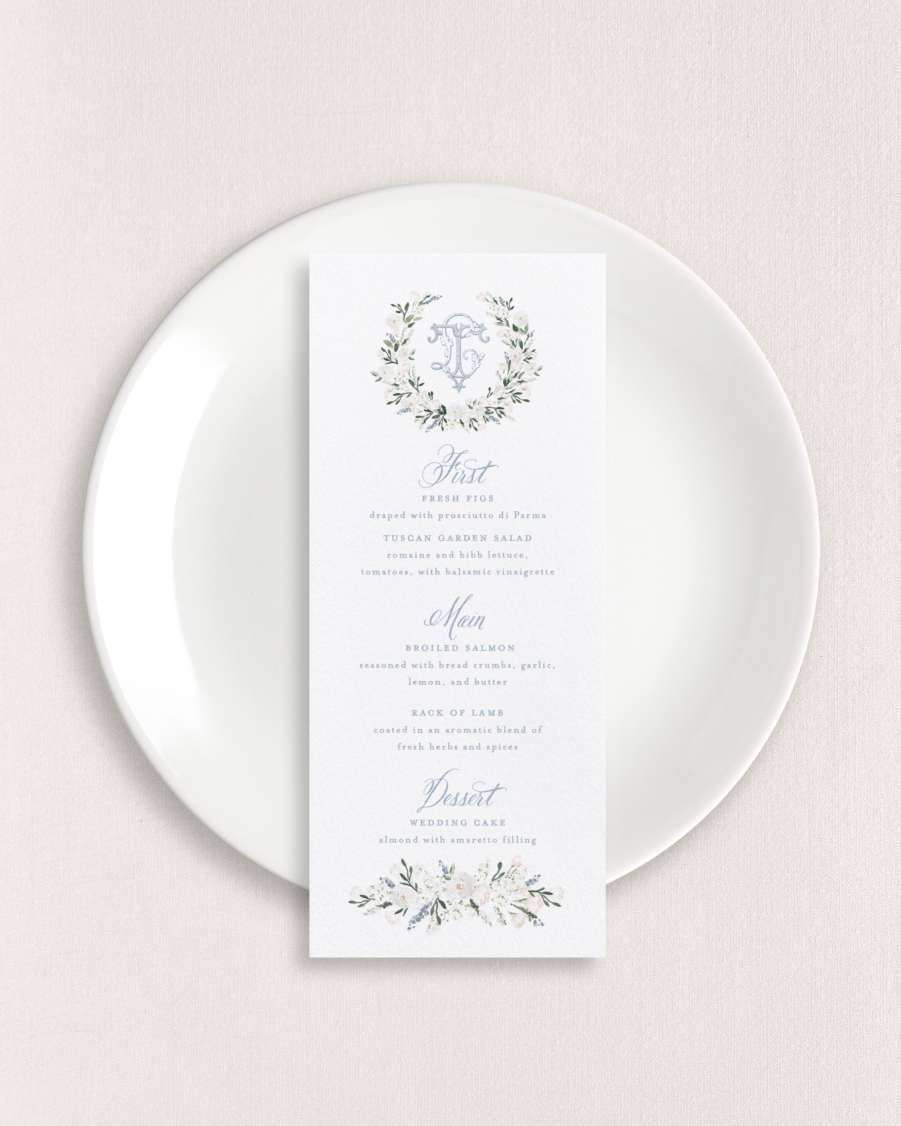 Seated Dinner Menu – Empress Stationery