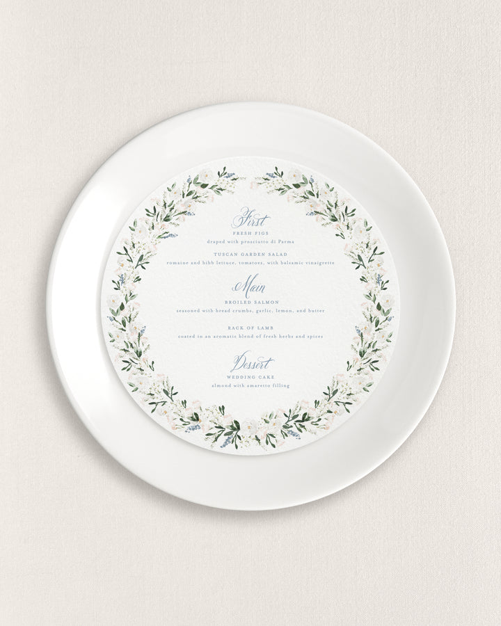 Round Dinner Menus – Empress Stationery