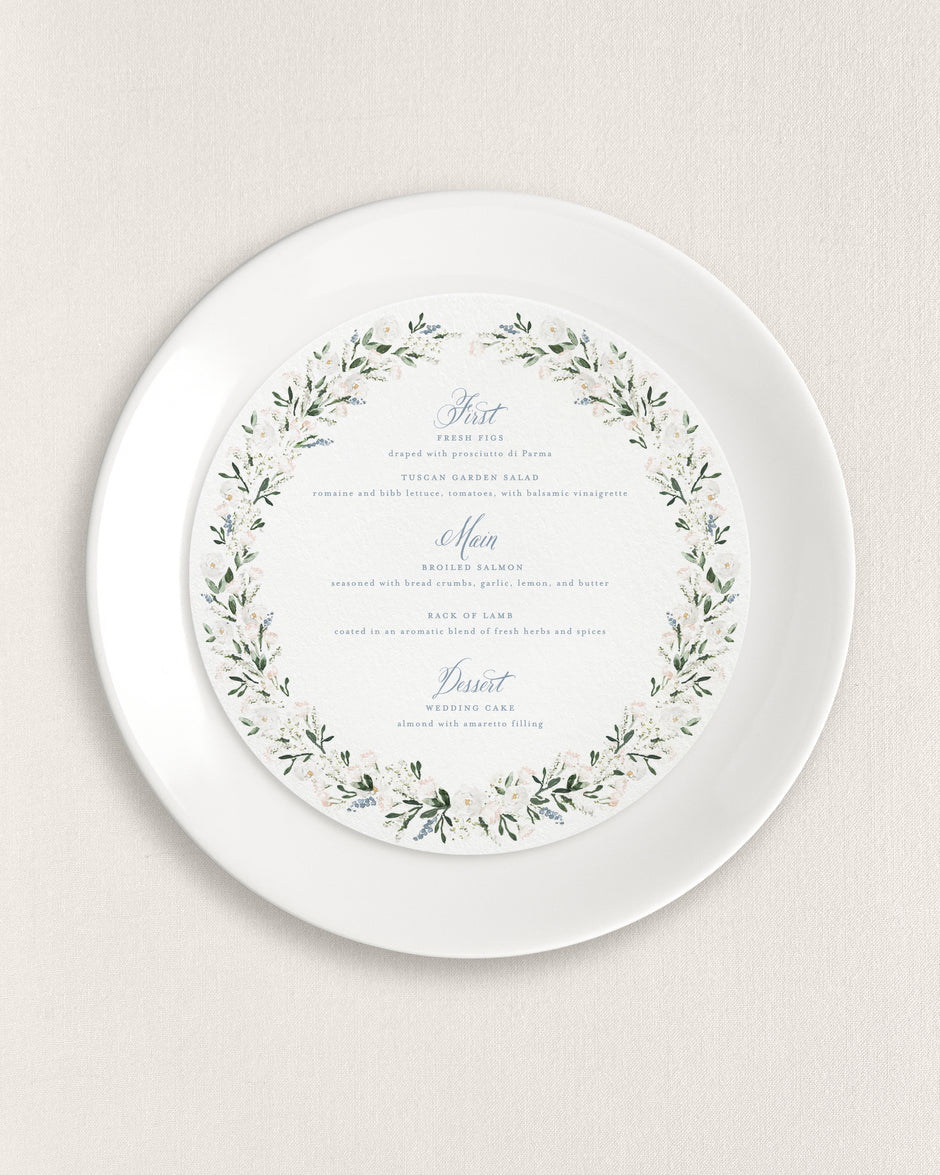 Round Dinner Menus – Empress Stationery