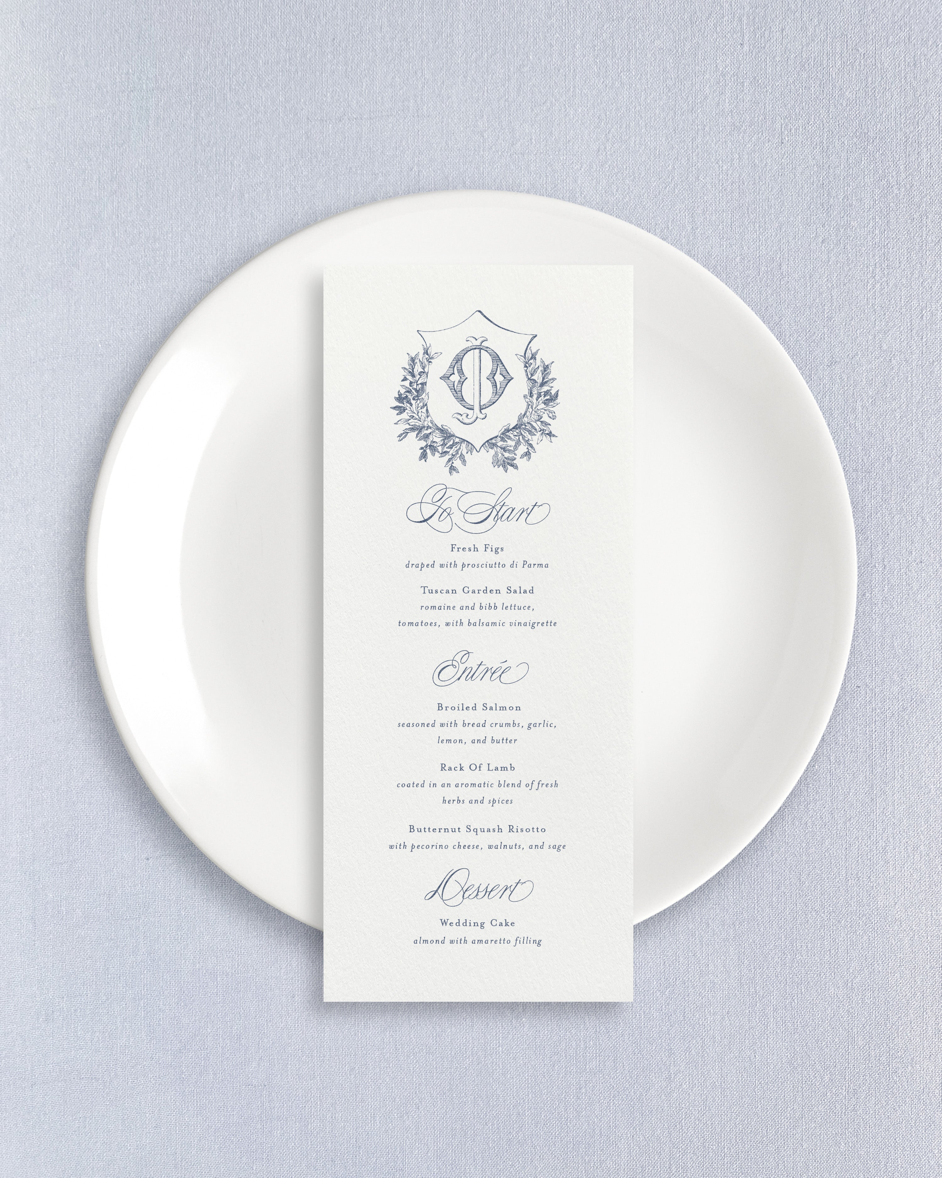 Seated Dinner Menu – Empress Stationery