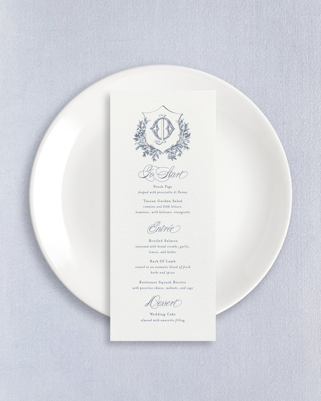 Seated Dinner Menu – Empress Stationery