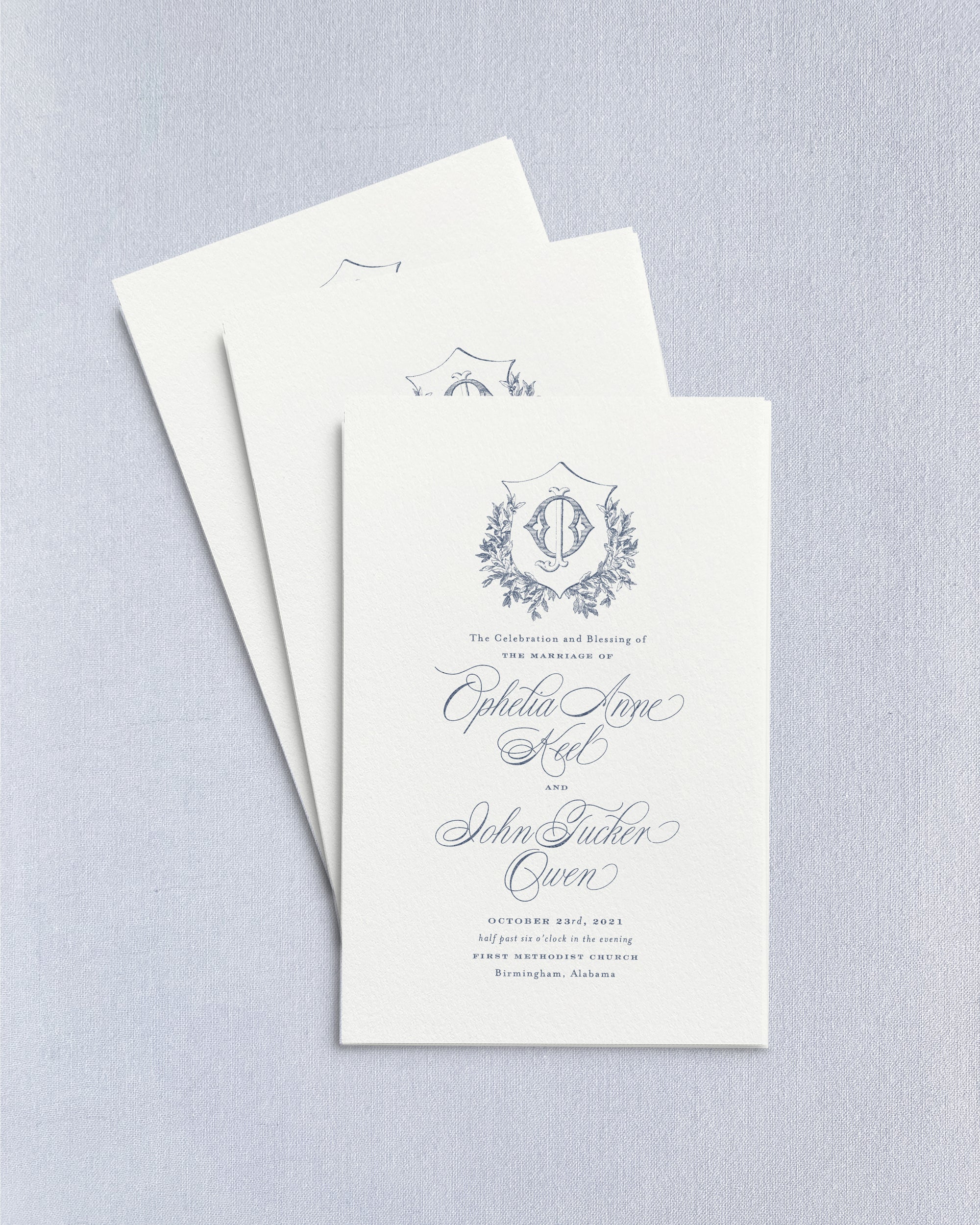 Ophelia Folded Wedding Programs – Empress Stationery