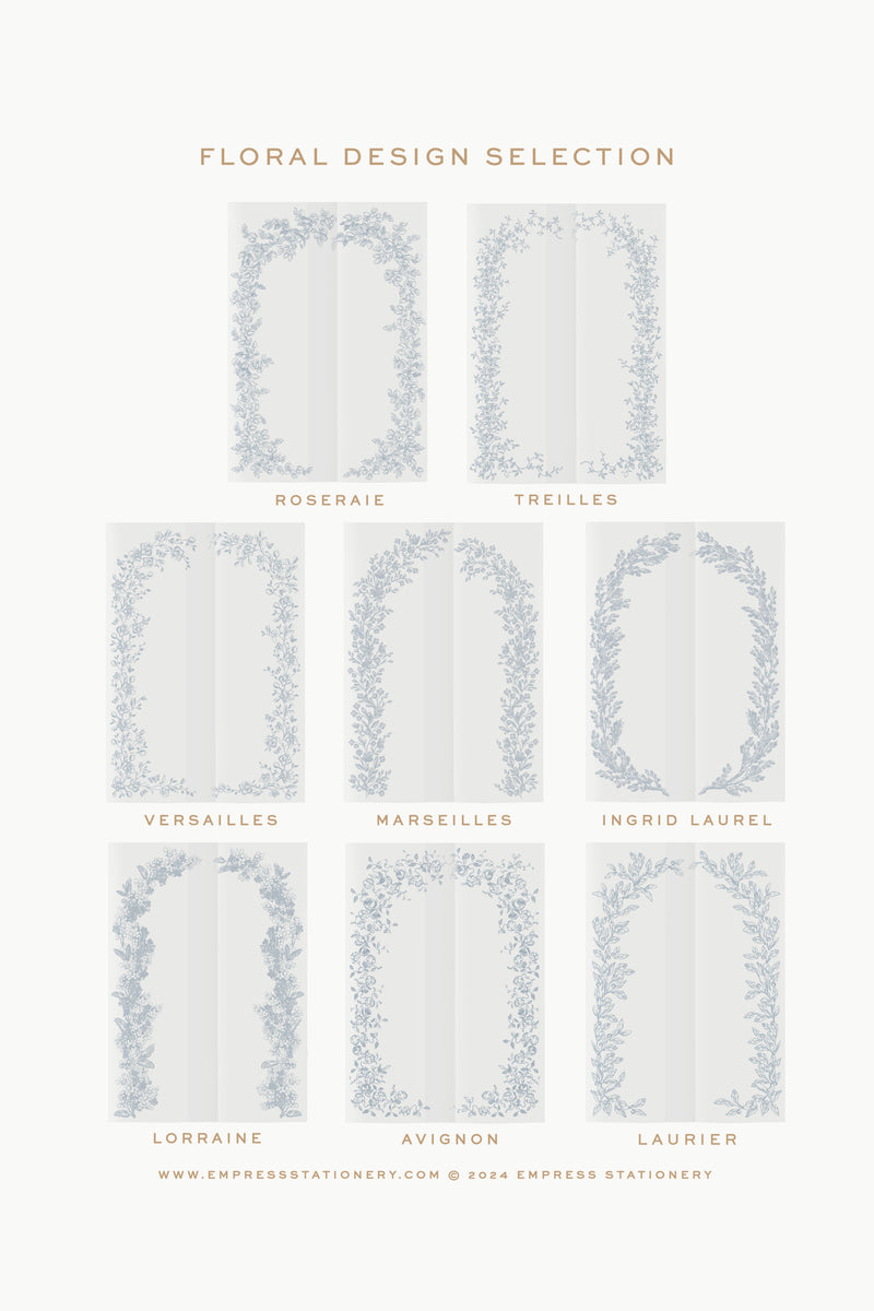Floral Arch Vellum Cover – Empress Stationery