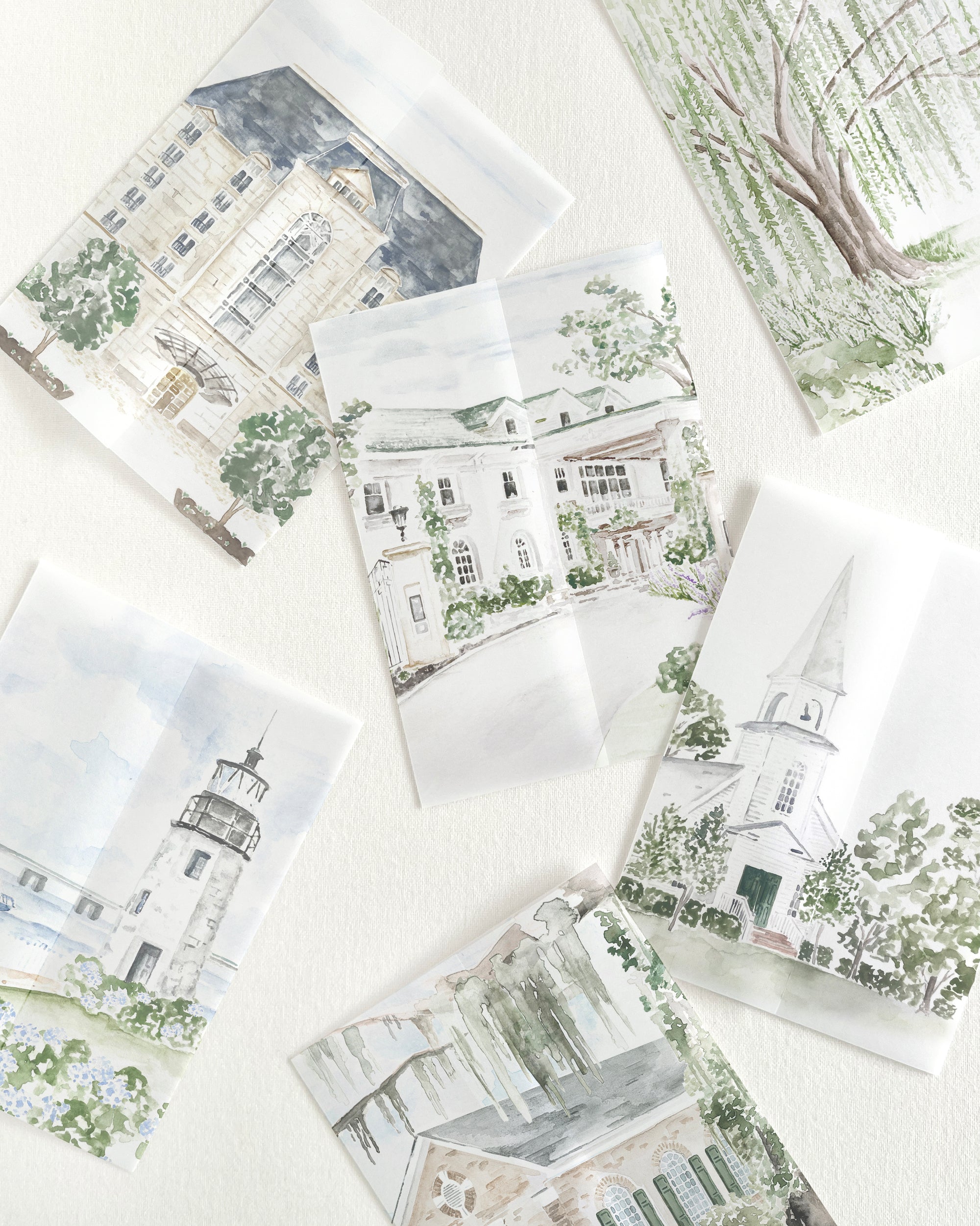Watercolor Venue Vellum Covers – Empress Stationery