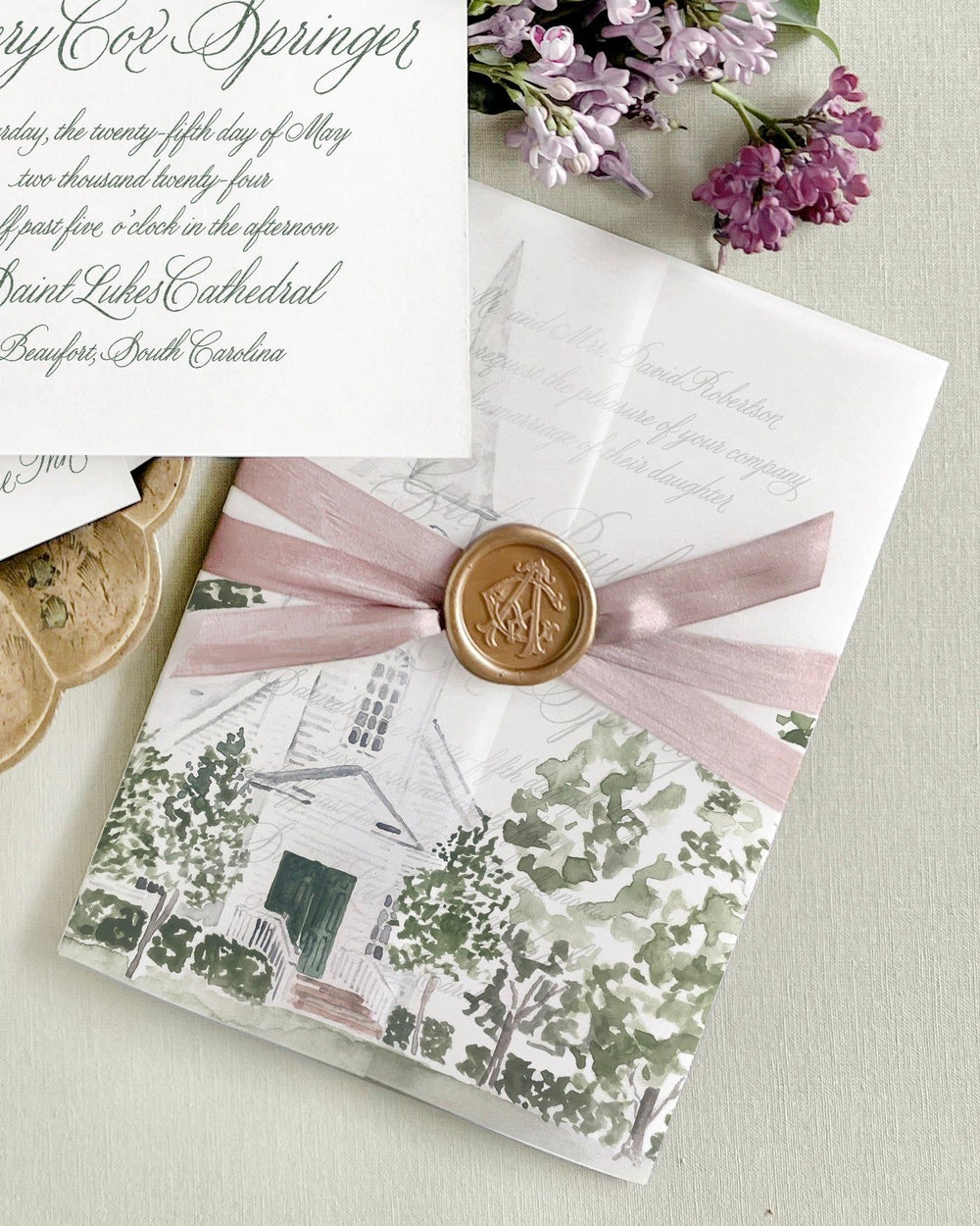 Watercolor Venue Vellum Covers – Empress Stationery