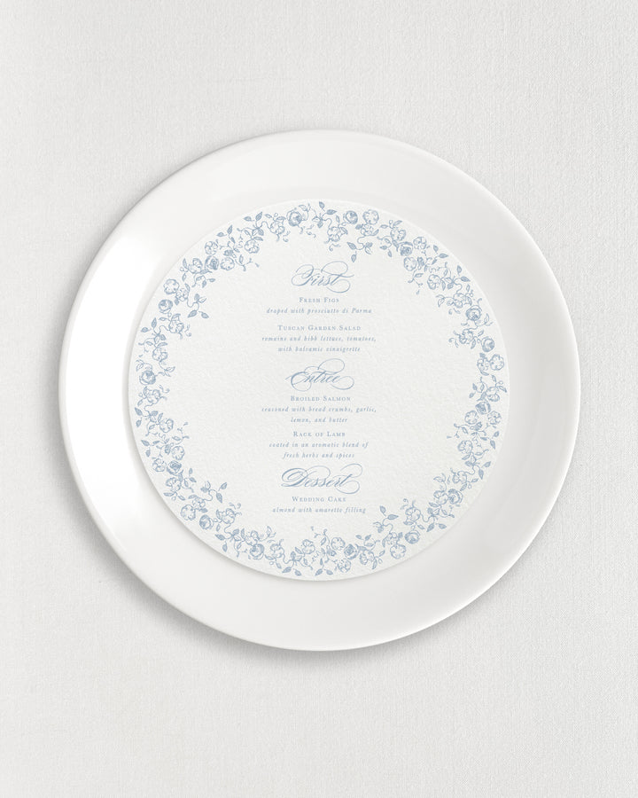 Round Dinner Menus – Empress Stationery