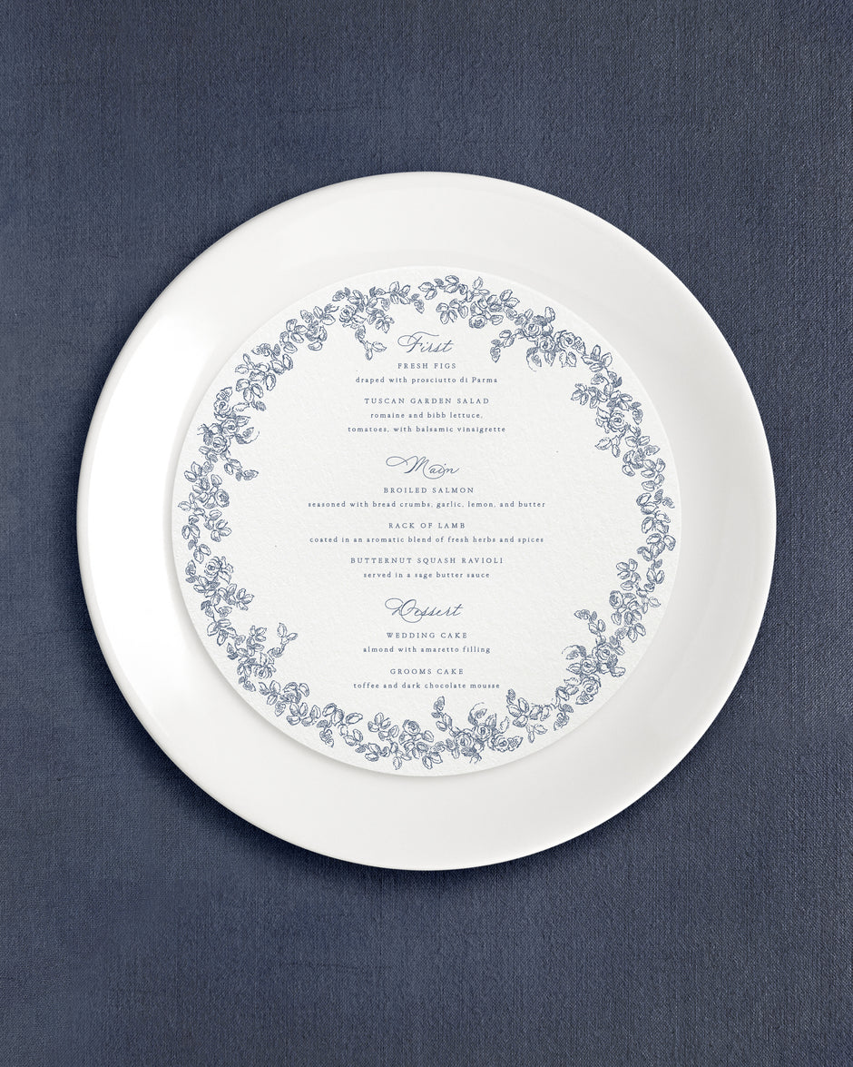 Round Dinner Menus – Empress Stationery
