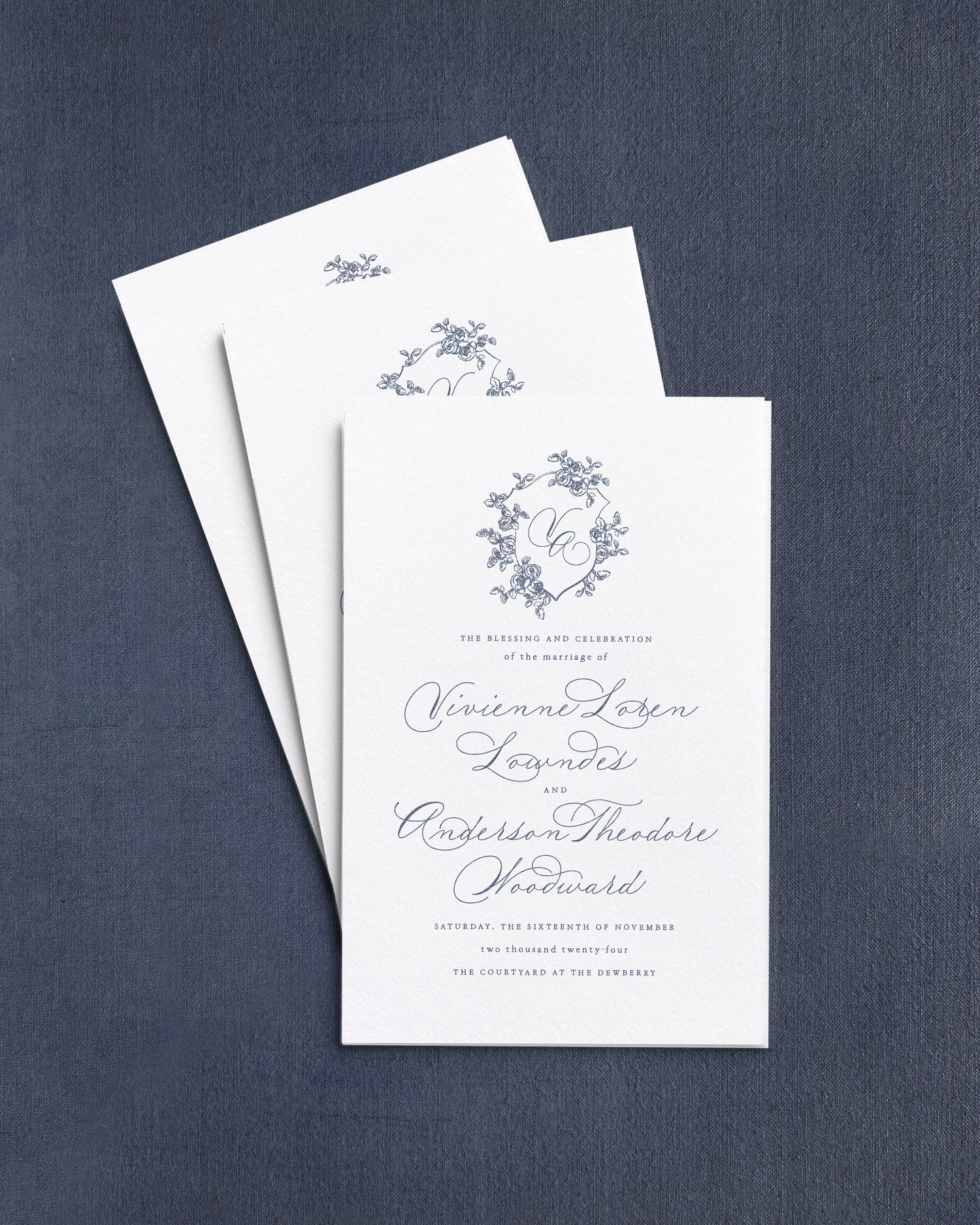 Vivienne Folded Wedding Programs – Empress Stationery