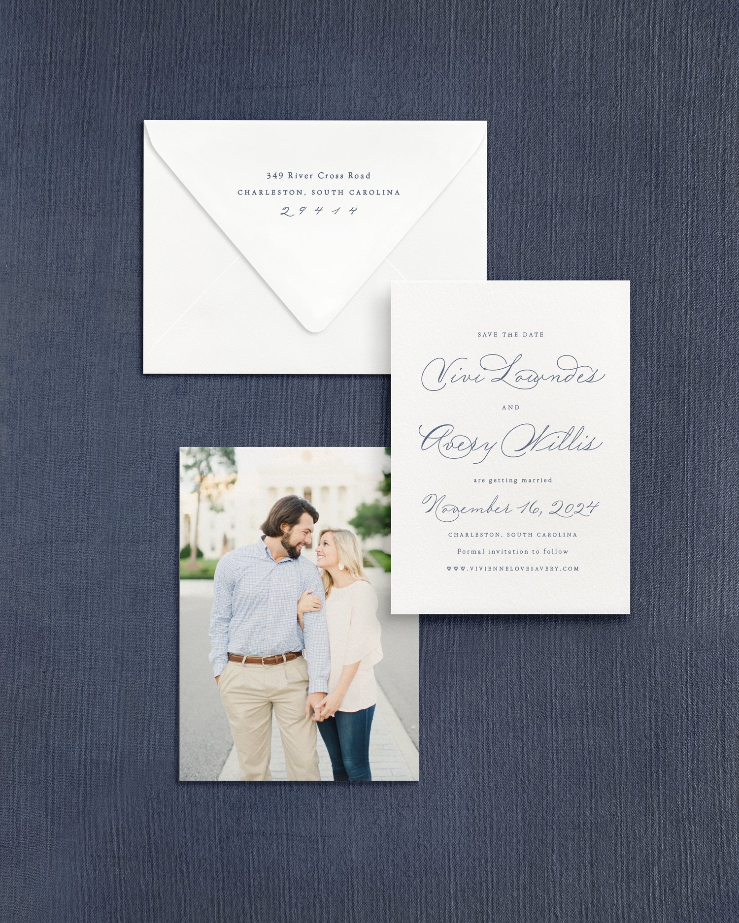 Vivienne Vertical Save the Date No. 2 – Empress Stationery