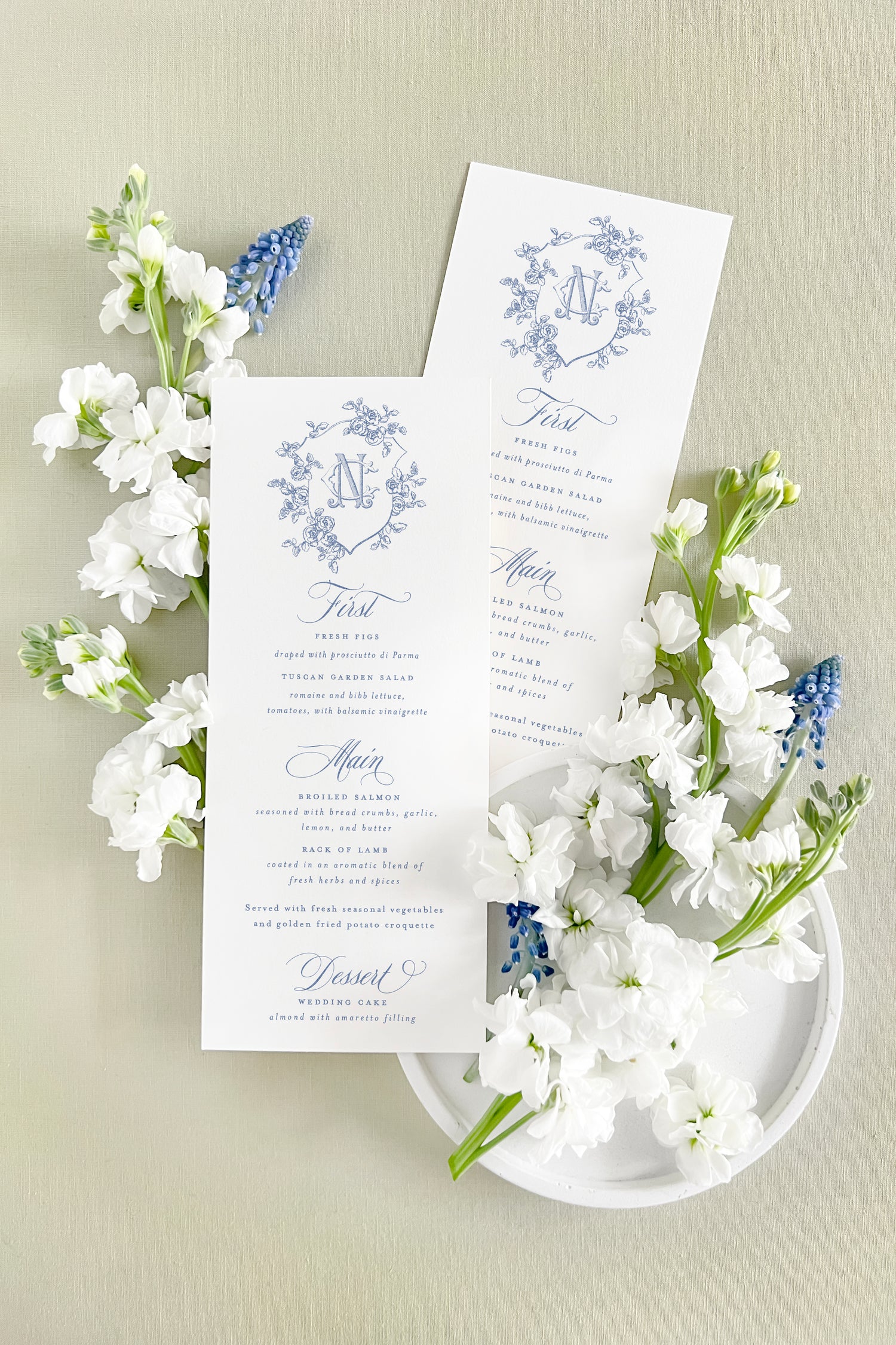 Charlotte Seated Dinner Menus – Empress Stationery