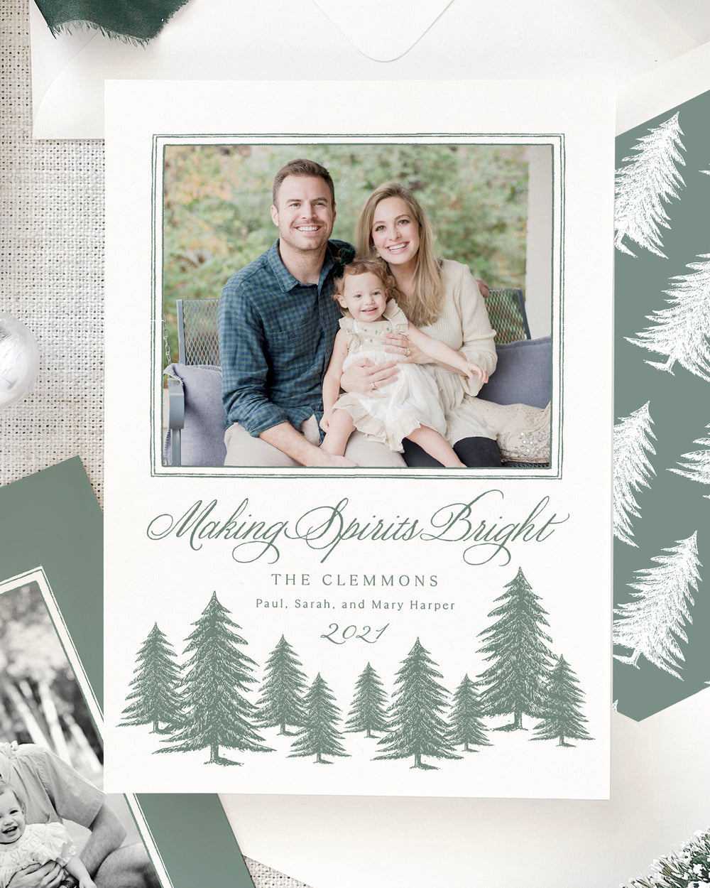 Making Spirits Bright Christmas Card – Empress Stationery