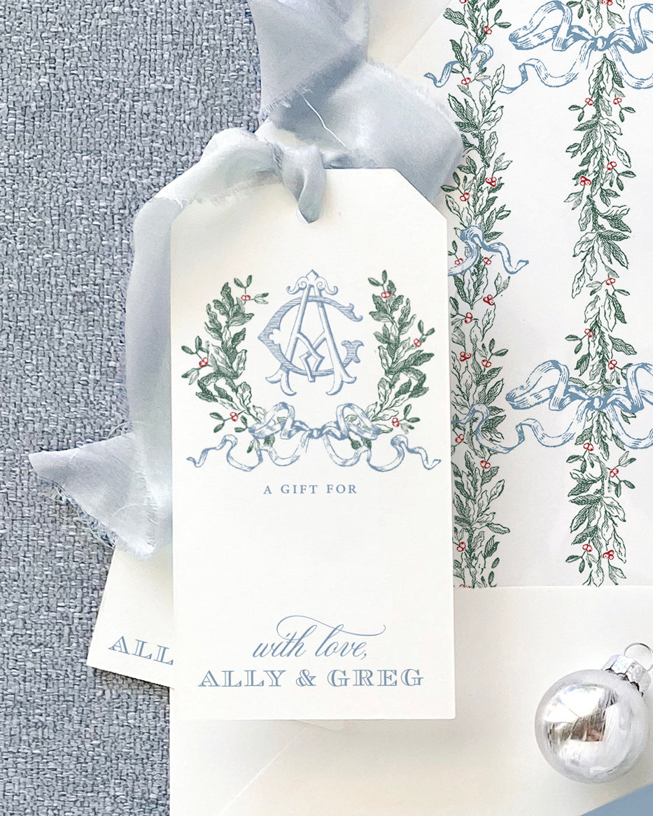 Blue Ribbon Christmas Gift Tag – Empress Stationery